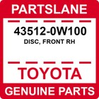 43512-0W100 Toyota OEM Genuine DISC, FRONT RH | eBay
