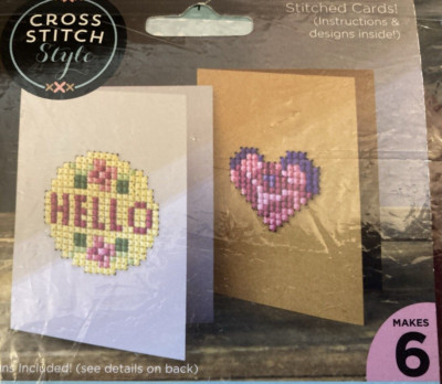 Rare CROSS STITCH STYLE 6 Cross Stitch Cards w. envelopes Kit | eBay