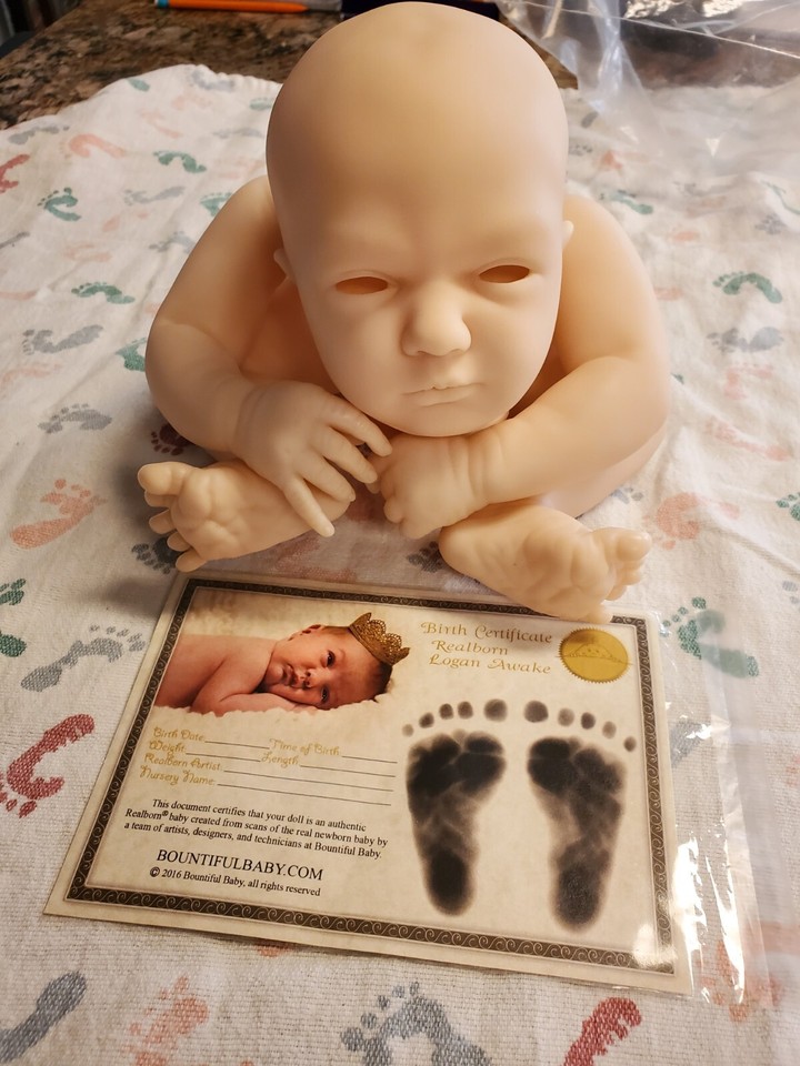 Reborn Logan awake Realborn Authentic Bountiful Baby Kit with COA | eBay