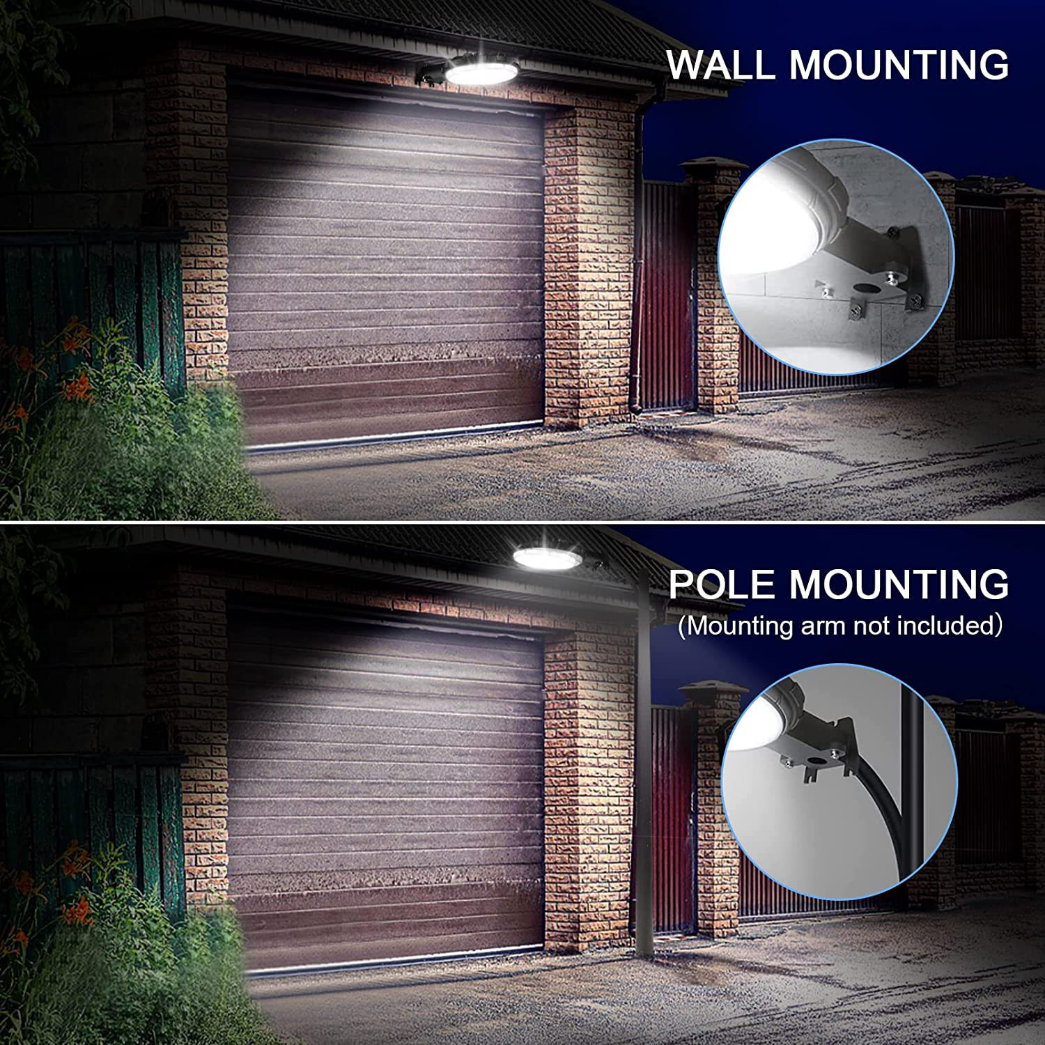 2Pack 100W LED Barn Yard Street Outdoor Security Light Dusk to Dawn ...