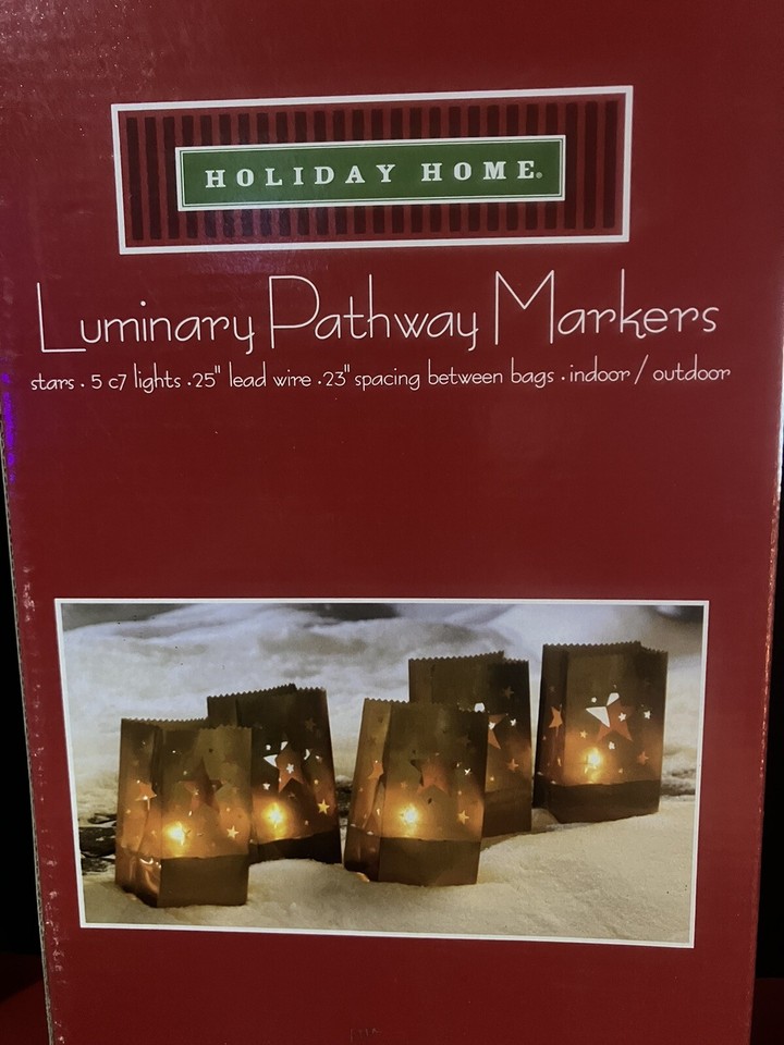 Christmas Lights Luminary Pathway Markers Lot Of 4 Boxes/ 5 Lights A Box | eBay