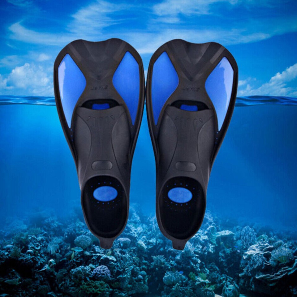 Swim Flippers Short Snorkeling Blade Diving Training Fins US Size 1-11. ...