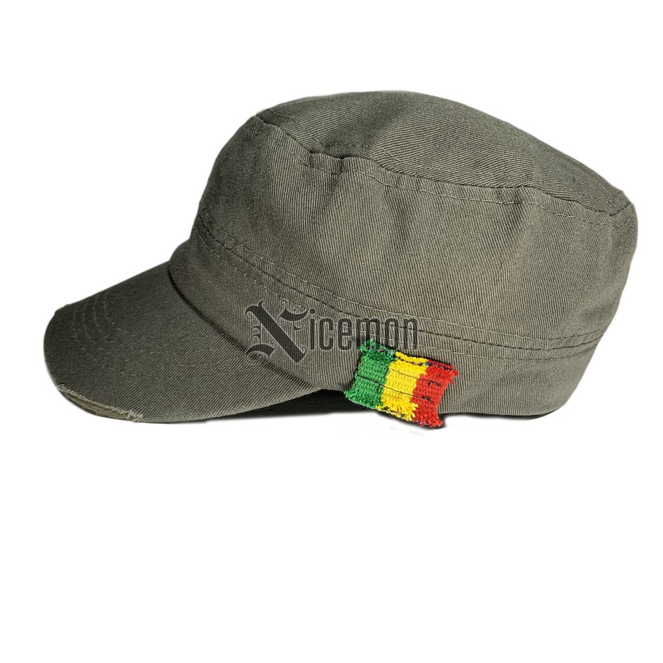 Rastacap Dubwise Army Rasta Cap Cadet Military Style Hat Army Cap ...