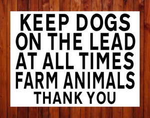KEEP DOGS ON LEAD FARM ANIMALS Metal SIGN NOTICE sheep dog land farming ...
