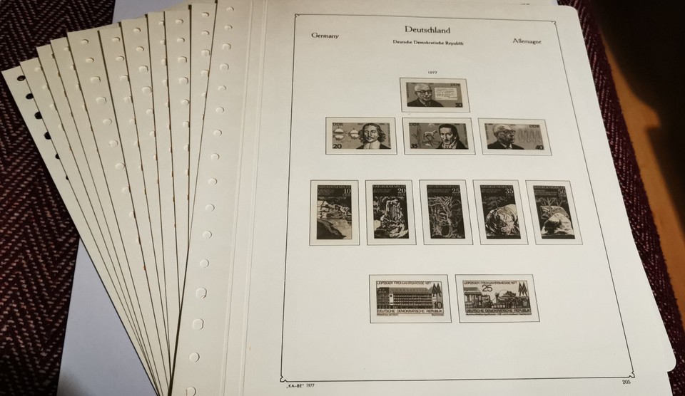 Blank KaBe Hingeless Stamp Album Pages / DDR / East Germany 1975-1990 ...
