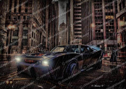 Batmobile Original Art Print/The Batman/Super Hero/Car Art/Movie Car ...