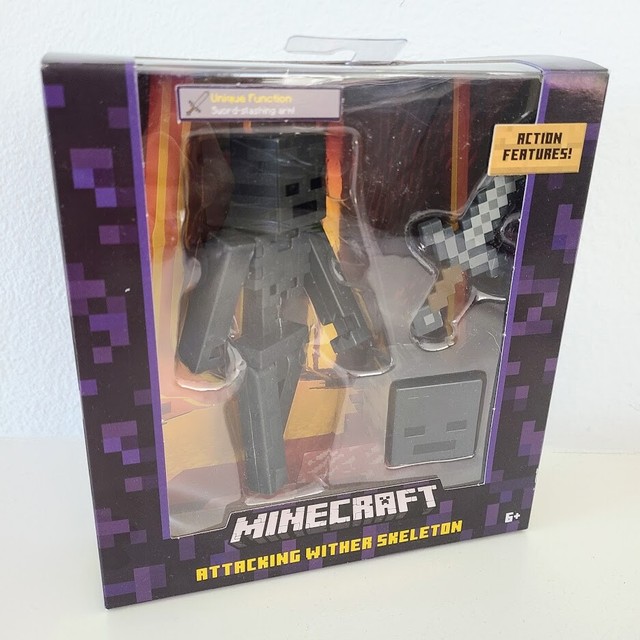 Minecraft Survival Mode Attacking Wither Skeleton Action Figure Mattel ...
