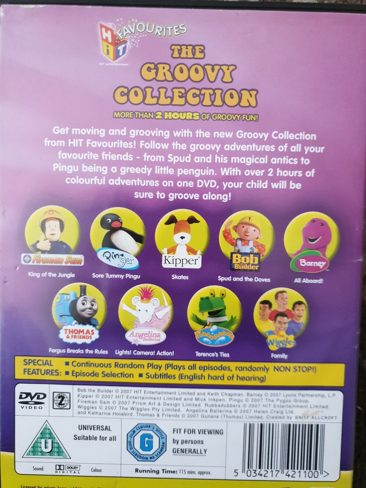 THE GROOVY COLLECTION DVD KIDS OVER 2 HOURS KIPPER / WIGGLES / FIREMAN ...