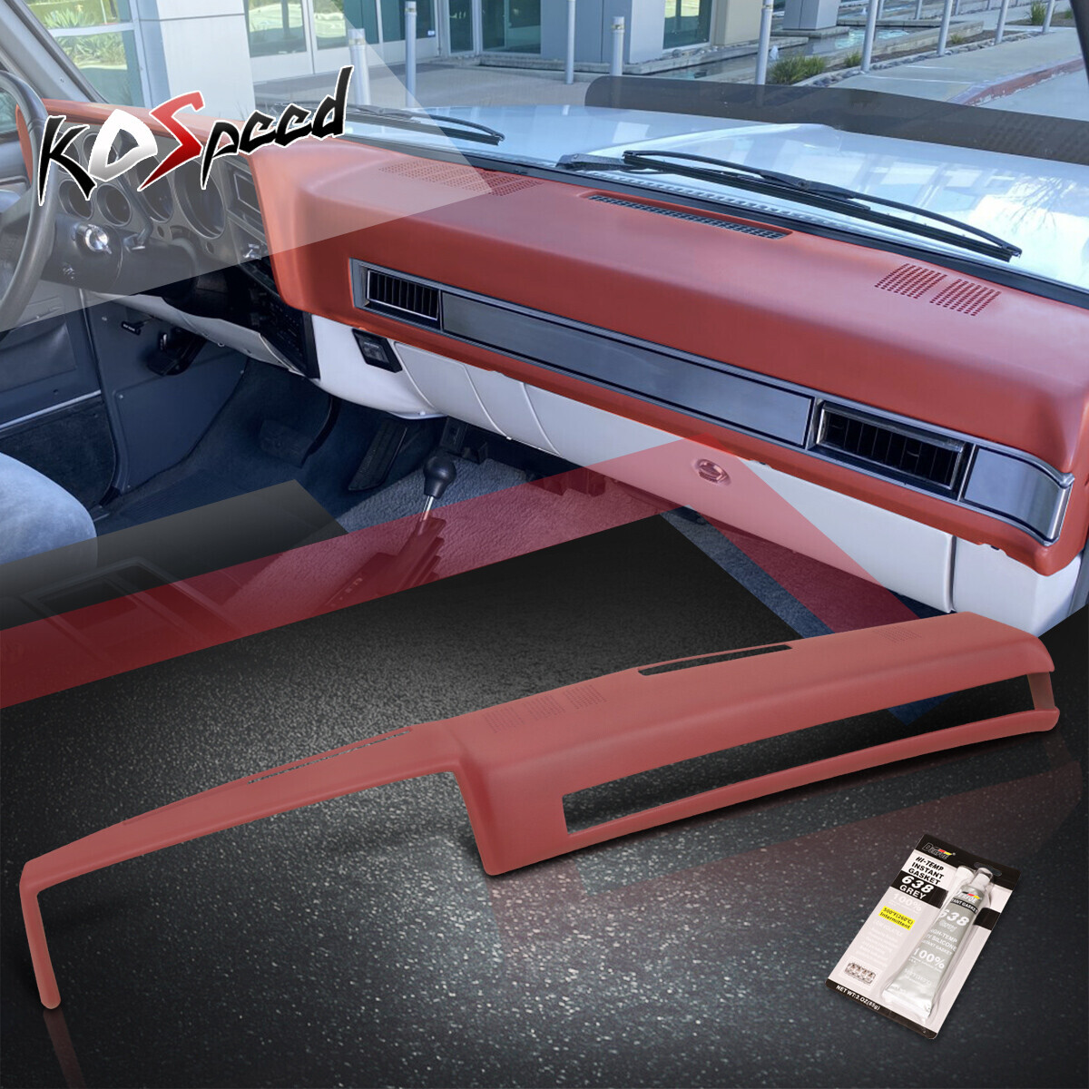 Maroon Front Molded Dash Cap Cover Overlay for 81-91 Chevy GMC C/K/V/R ...