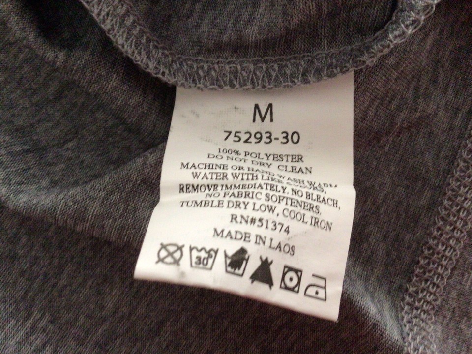 CINTAS SHORT SLEEVE T-SHIRT, HEATHER GARY, SIZE MEDIUM, PADDED ...