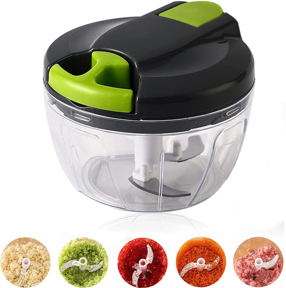 SAJFS® Manual Food Chopper Mixer with SS BLADES, 520ML, 5 Second ...