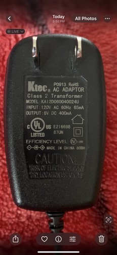 OEM Ktec AC Adapter P0913, KA12060040024U Power Supply 6V 400ma 60hz Free Ship | eBay