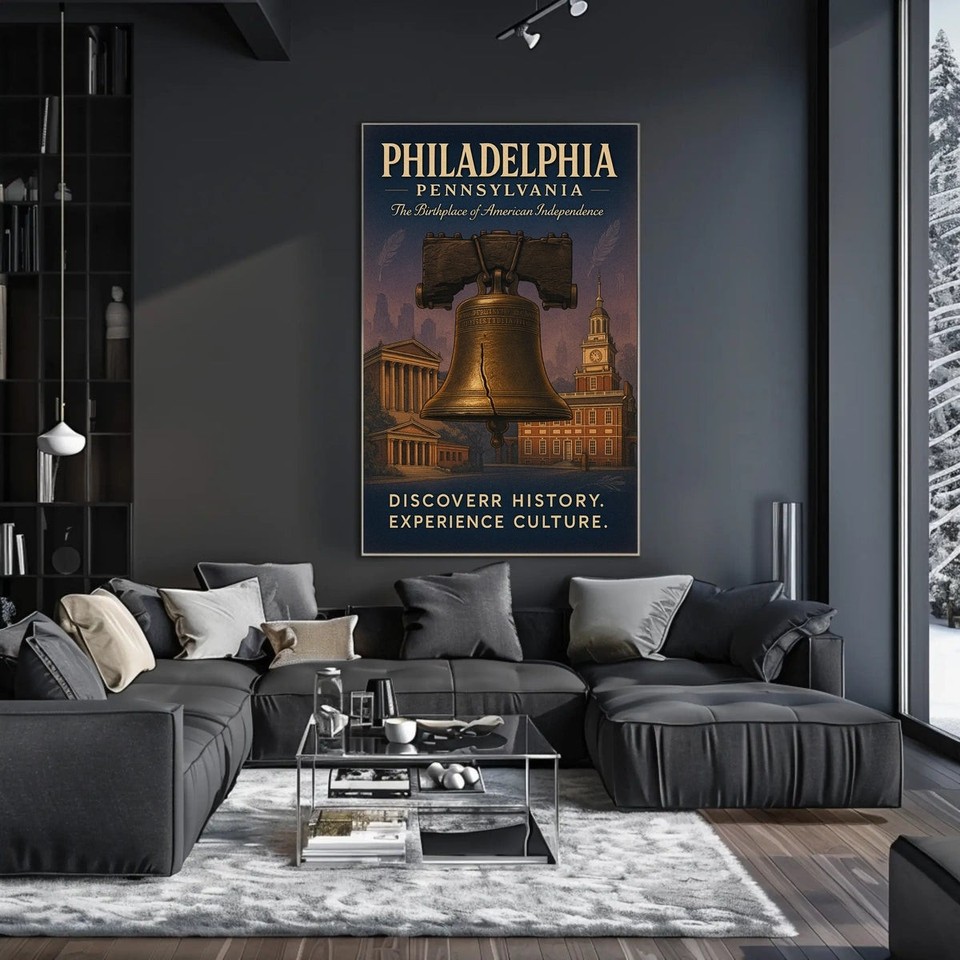 Philadelphia Liberty Bell Vintage Poster: Historical Landmarks | eBay