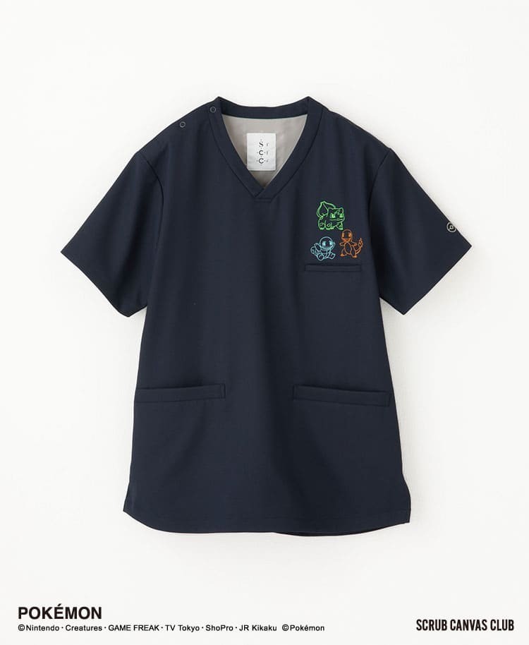 Pokemon Unisex Scrub Top Pikachu Eevee Snorlax Kanto Starters – XXS–XL ...