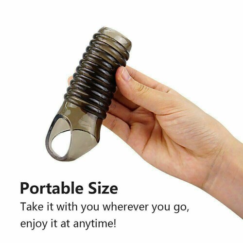 2PCS Silicone Men Penis Sleeve Extension Enhancer Extender Enlarger ...