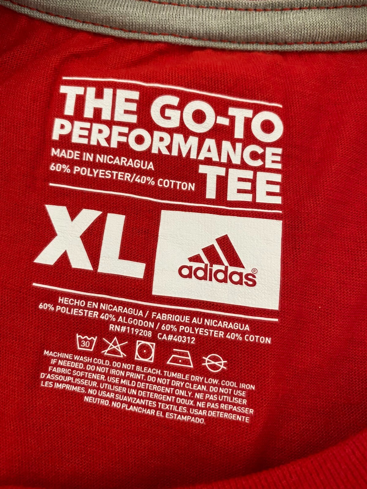Adidas Go-To Performance Tee Red Men's T-Shirt New S, L Large | eBay