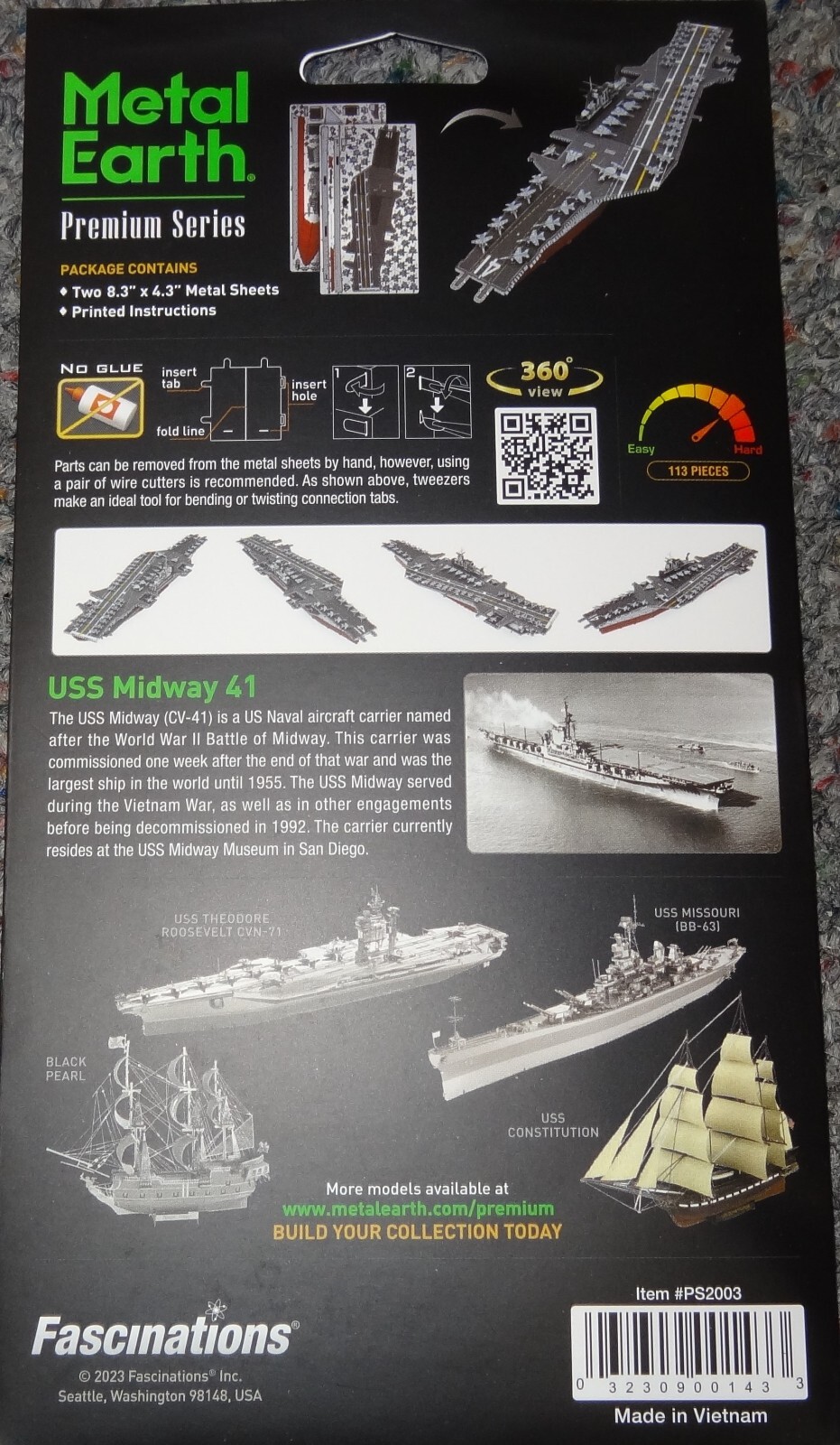 USS Midway Metal Earth Premium Series Steel Model Kit PS2003 | eBay
