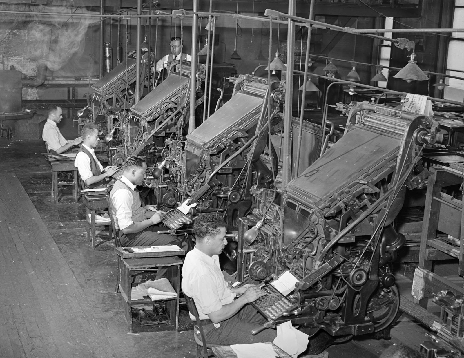 1941 Linotype Operators, Chicago Defender, Illinois Old Photo 8.5" x 11 ...
