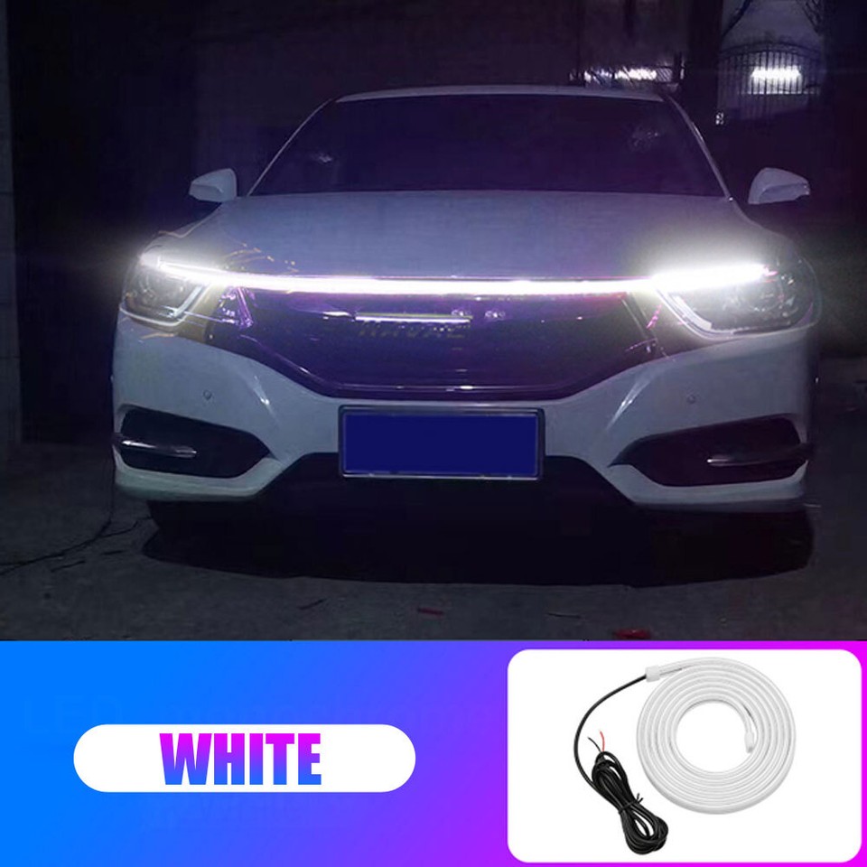 120cm 12V Car Hood LED Daytime Running Light Waterproof Strip Flexible ...