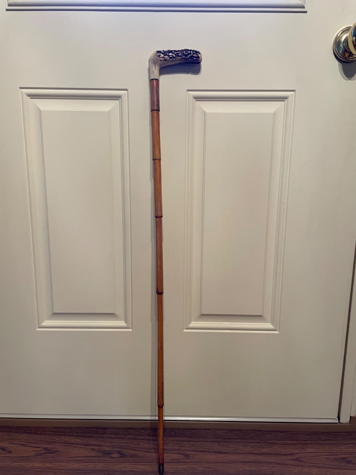 ANTIQUE WALKING CANE Stag Handle Stick CANE - Gem