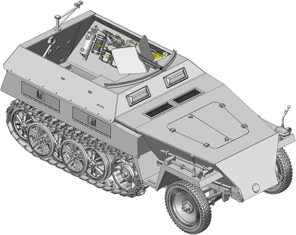 1/35 German Army le.SPW Sd.Kfz.250/1 B Type Half-track Model Kit ...