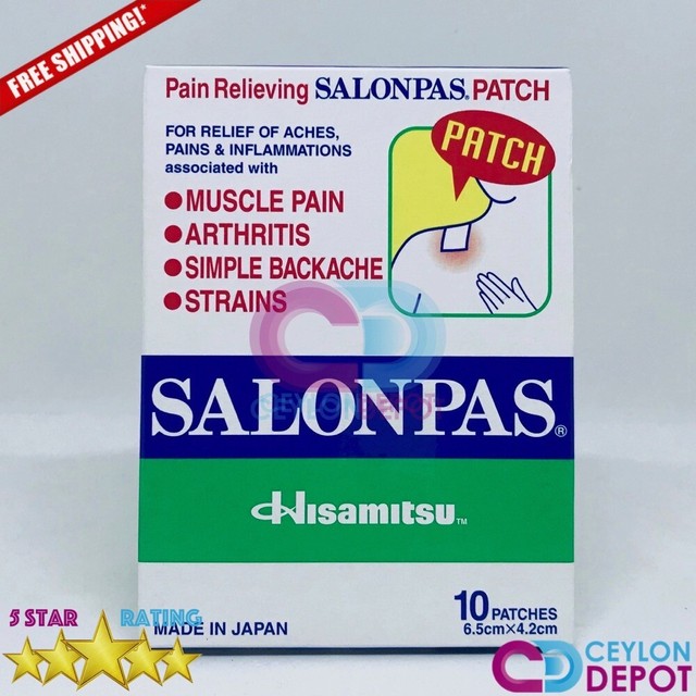10 Patches Muscle Relieving Pain - Salonpas | Lower Back Relief Patch ...
