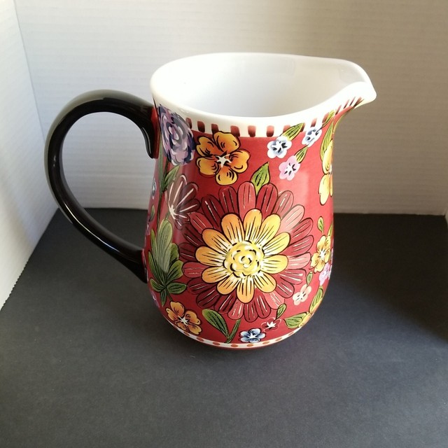 Dolly Parton Stoneware 9" Ceramic Pitcher Floral Pattern for sale ...
