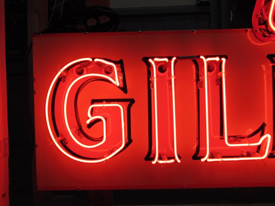 New Gilmore Gasoline Porcelain Neon Sign 6 FT W x 44 IN H | eBay