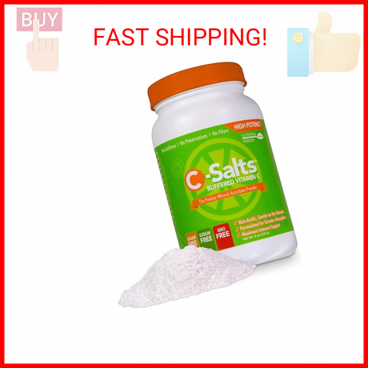 C-Salts Buffered Vitamin C Powder - High Dose Ascorbate Supplement for ...