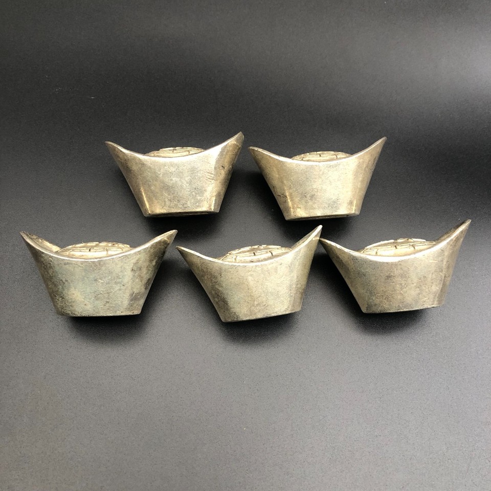 1616-1912 China Qing Dynasty Silver Ingot sycee tael currency,5PCS ...