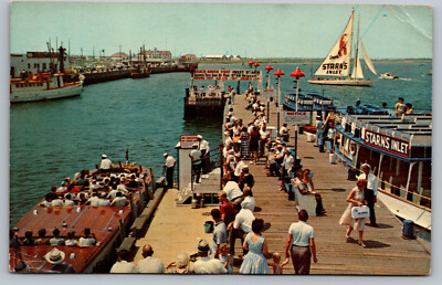 Starn's Inlet Pier Sailboat Boat Atlantic City New Jersey Vintage ...