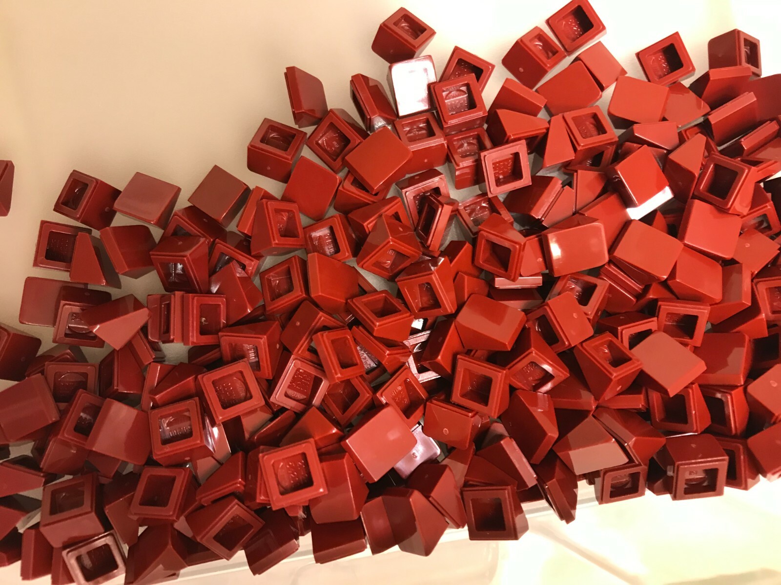 LEGO- NEW- #54200-DARK RED- ROOF TILES 1 X 1 X 2/3/ CHEESE SLOPE-25 ...