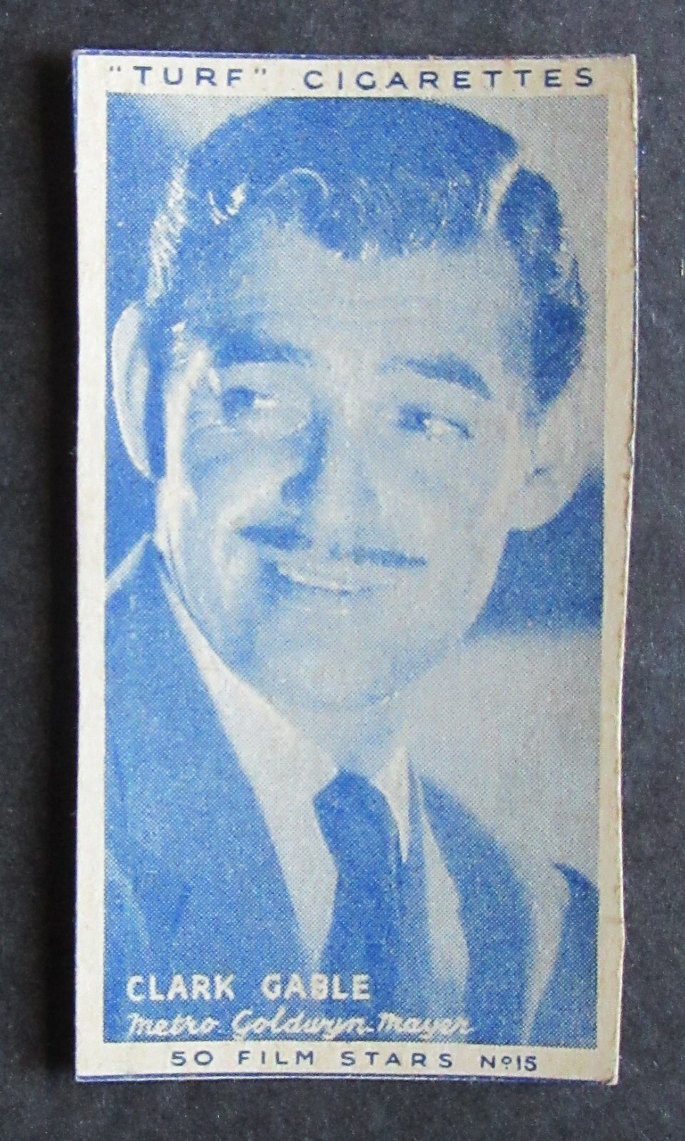 1947 TURF Cigarettes - Film Stars CLARK GABLE # 15 - hand cut, Good ...