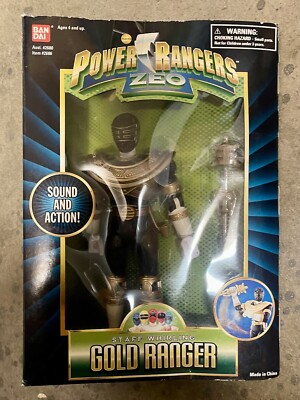 [NEW] NRFB 8” Staff Whirling Gold Ranger Power Rangers Zeo Bandai Saban ...