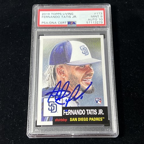 Fernando Tatis Jr. Signed 2019 Topps Living Set RC #173 PSA/DNA AUTO 10 ...
