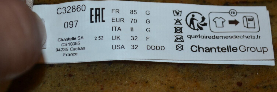 Chantelle 32860 River Gauche Full Coverage Smooth Bra size 32DDDD Nude ...