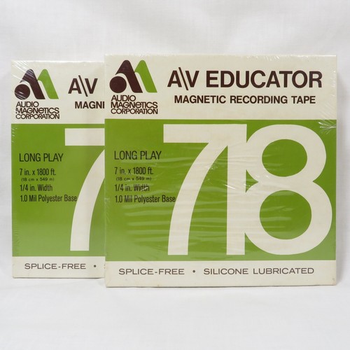2 Vintage AV Educator Magnetic Recording Tape Reels Audio Magnetics 718 ...