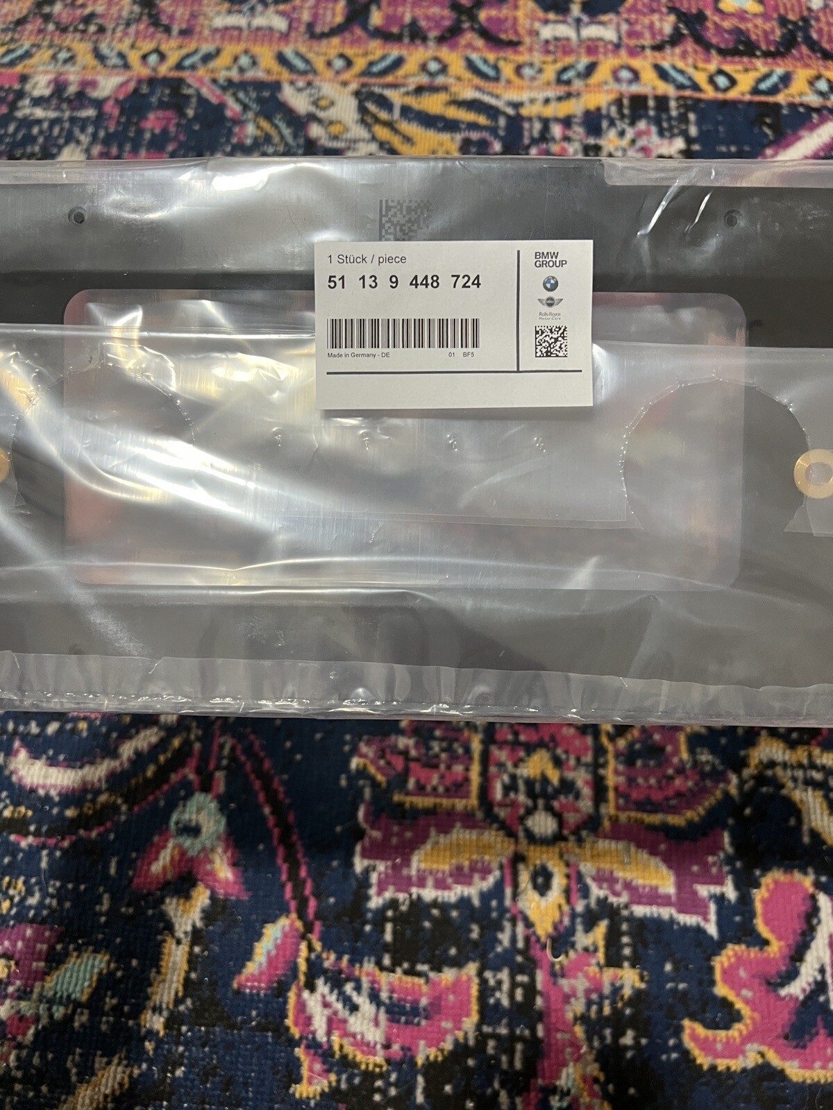 Genuine BMW 51139448724 Rear License Plate Holder 2006 and Later Most ...