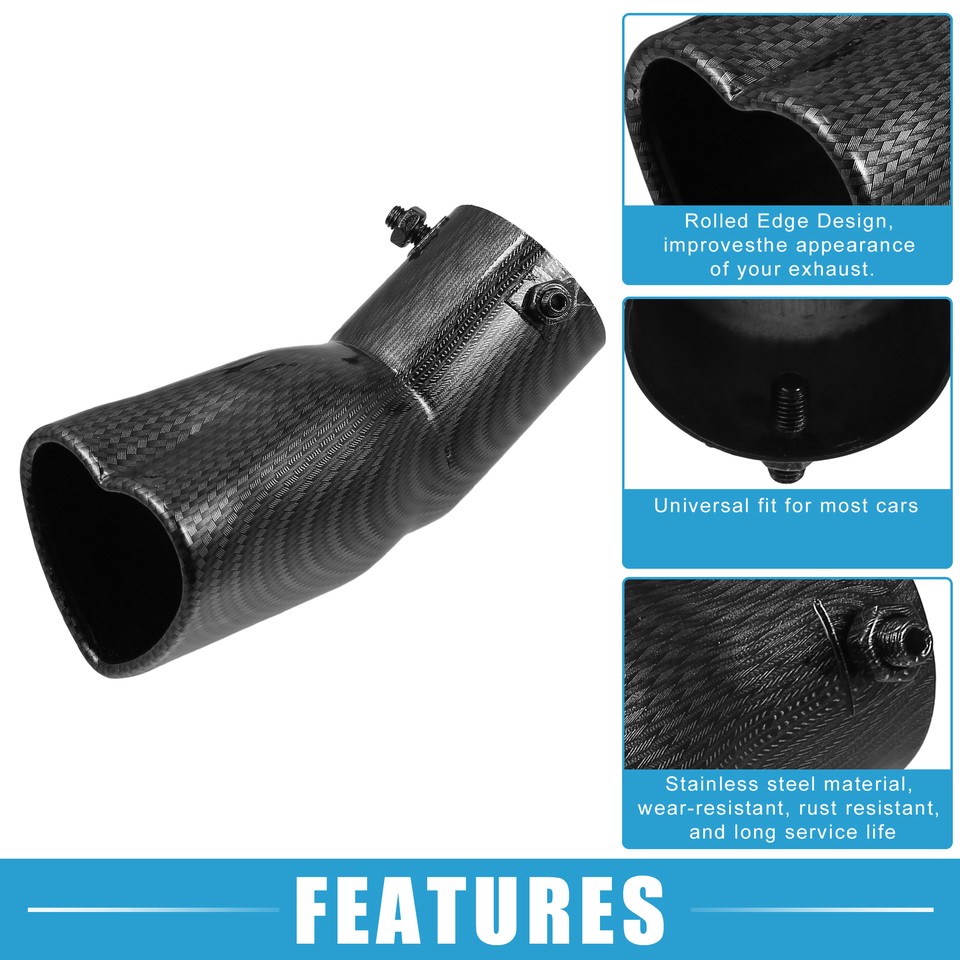 Universal Pack (1) Car Exhaust Tip Heart Shaped Tail Pipe 2.48Inch OD ...