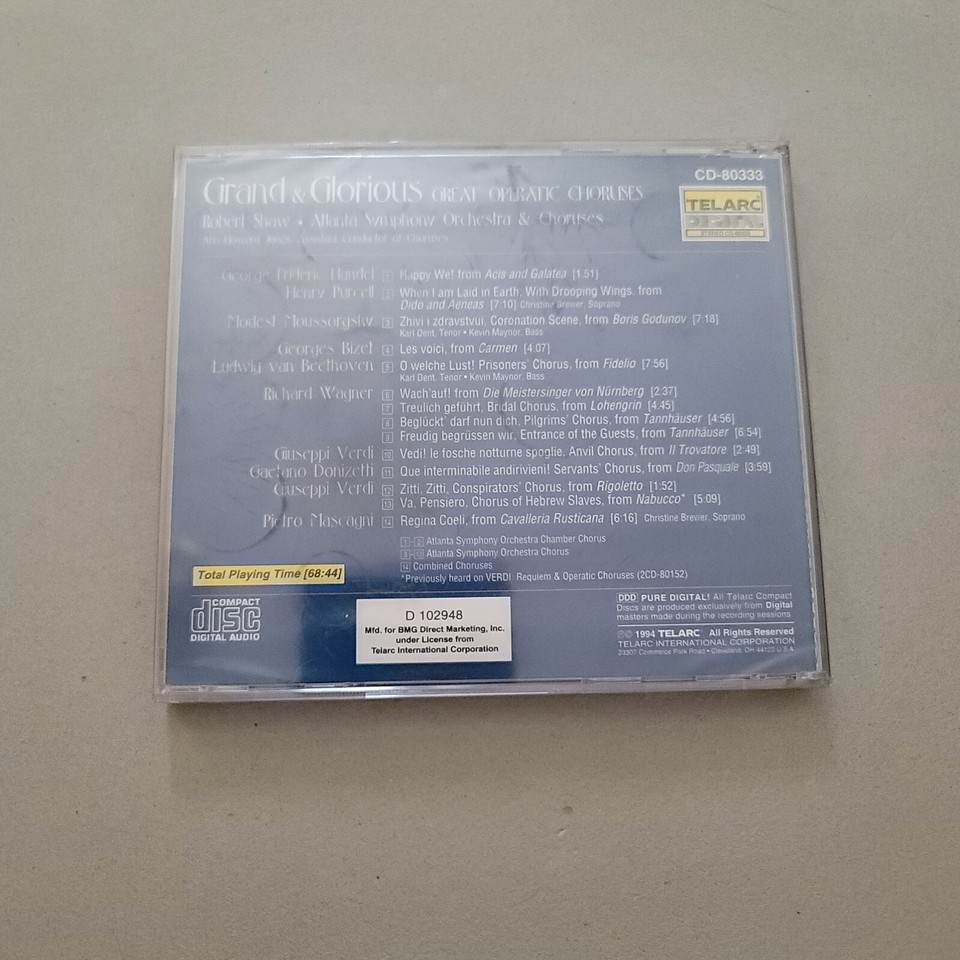 Grand & Glorious Great Operatic Choruses Robert Shaw Atlanta Symphony ...