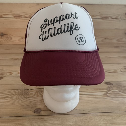 Otto Support Wild Life Hat Mens White Snapback Trucker Cap Mesh VZ Rope ...