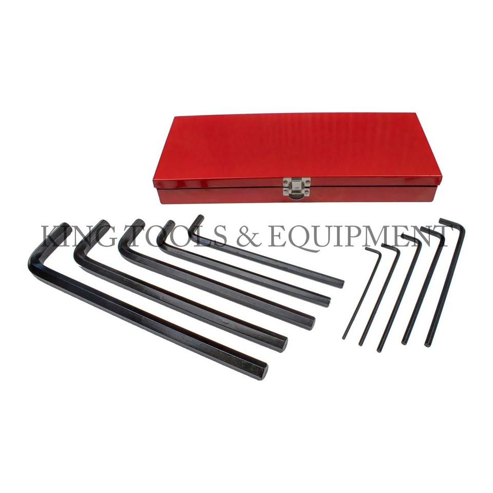 KING 10pc Heavy Duty Jumbo HEX KEY L-WRENCH SET Extra Long Arm w/ Metal ...