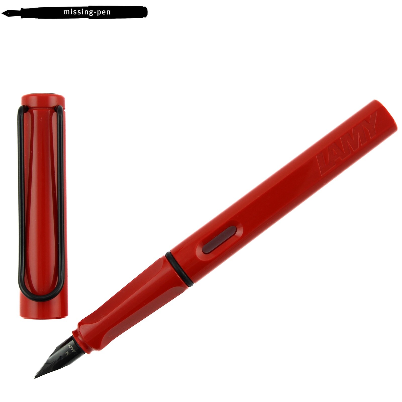 Lamy Safari Cartridges Fountain Pen in the old color Red with Black ...