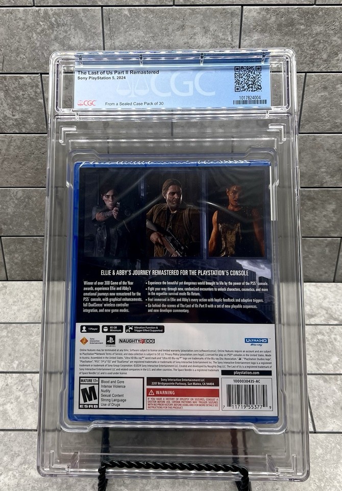 The Last of Us Part II Remastered White Label CGC U9.8 A++ PS5 Sealed ...