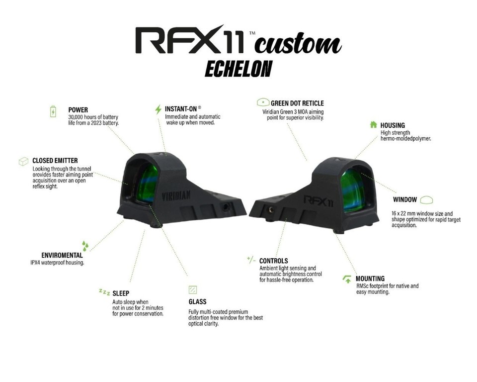 Viridian RFX11 Custom Green Dot for Springfield Armory Echelon VIS ...