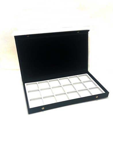 Pocket Watch Display Case Storage Box For 18 Watches White Liner Snap ...