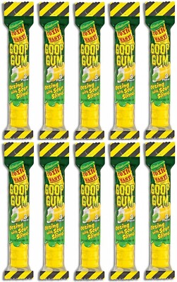 10x Toxic Waste Goop Gum 3 Pieces Oozing With Sour Slime 43.5g Bubble ...