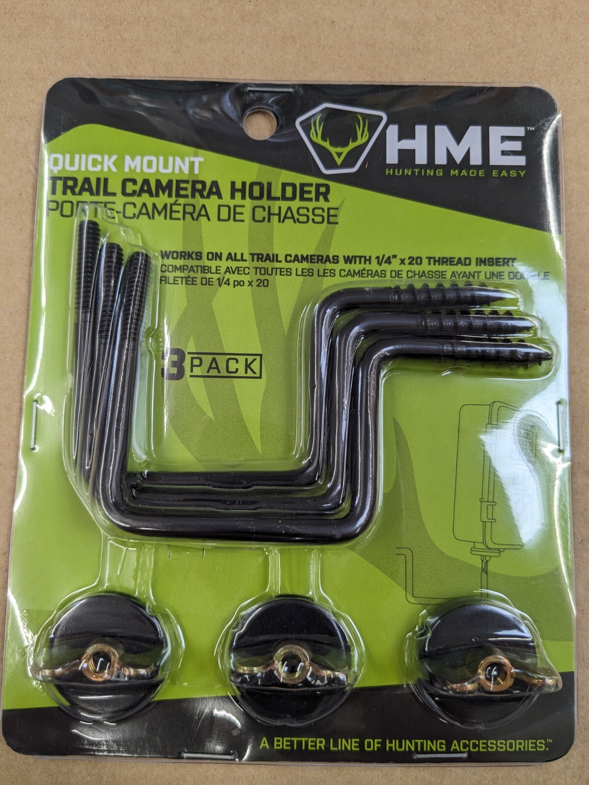 HME Screw in Quick Mount Trail Camera Holder with 1/4"x 20 thread ...