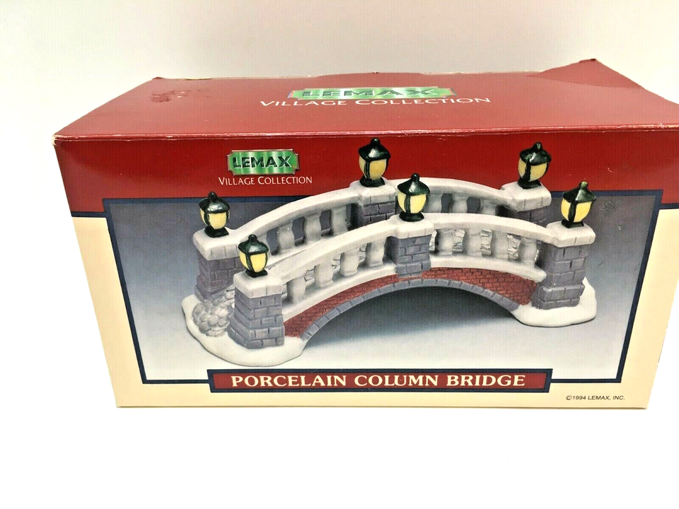 1994 Lemax PORCELAIN COLUMN BRIDGE Holiday Village 6.25" Long | eBay