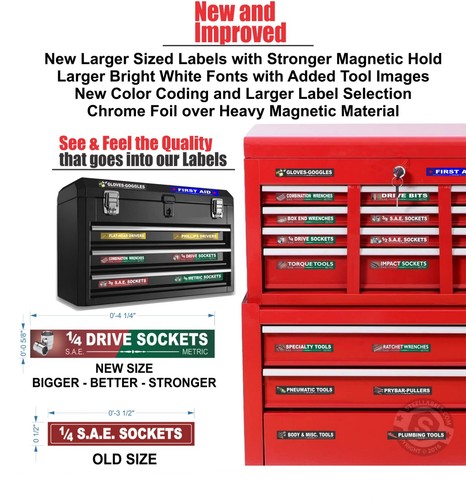 SteelLabels Ultimate Magnetic Toolbox Labels - Green for sale online | eBay